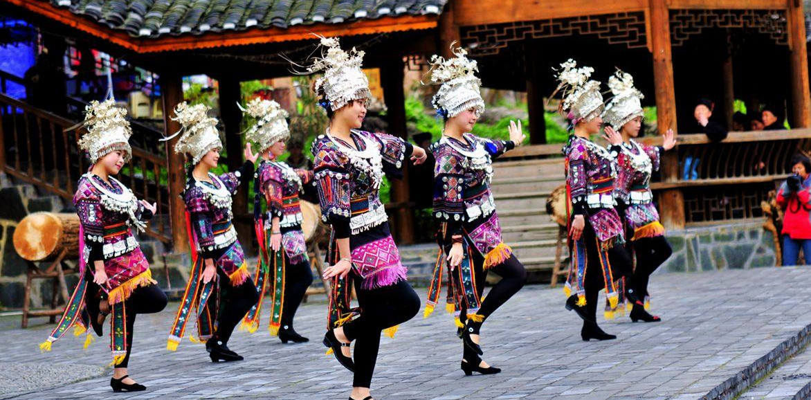 Short Skirt Miao Girls Dancing Miao People Photos Miao Festival Pictures Easy Tour China